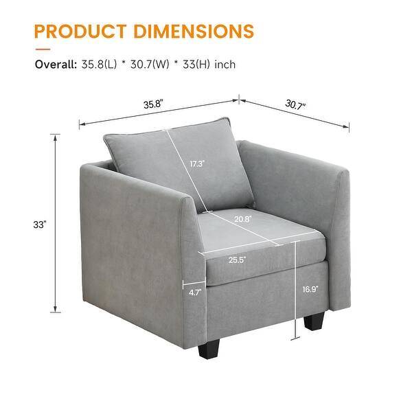 Aiden Sectional Sofa Bed Set Reversible Modular Sofa Couch with Storage ...