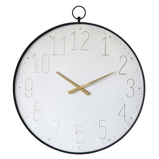VIP Wood 34 in. White Sizable Numbers Wall Clock - Bed Bath & Beyond ...