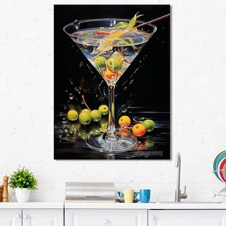 Designart "Dirty Martini Mirage Cocktail III" Cocktails Wall Art - Bed ...
