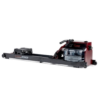 Sunny Health & Fitness Foldable Wooden Water Rowing Machine with ...
