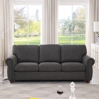 Modern 3-Seat Solid Wood Frame Sofa Couch - Bed Bath & Beyond - 40110615