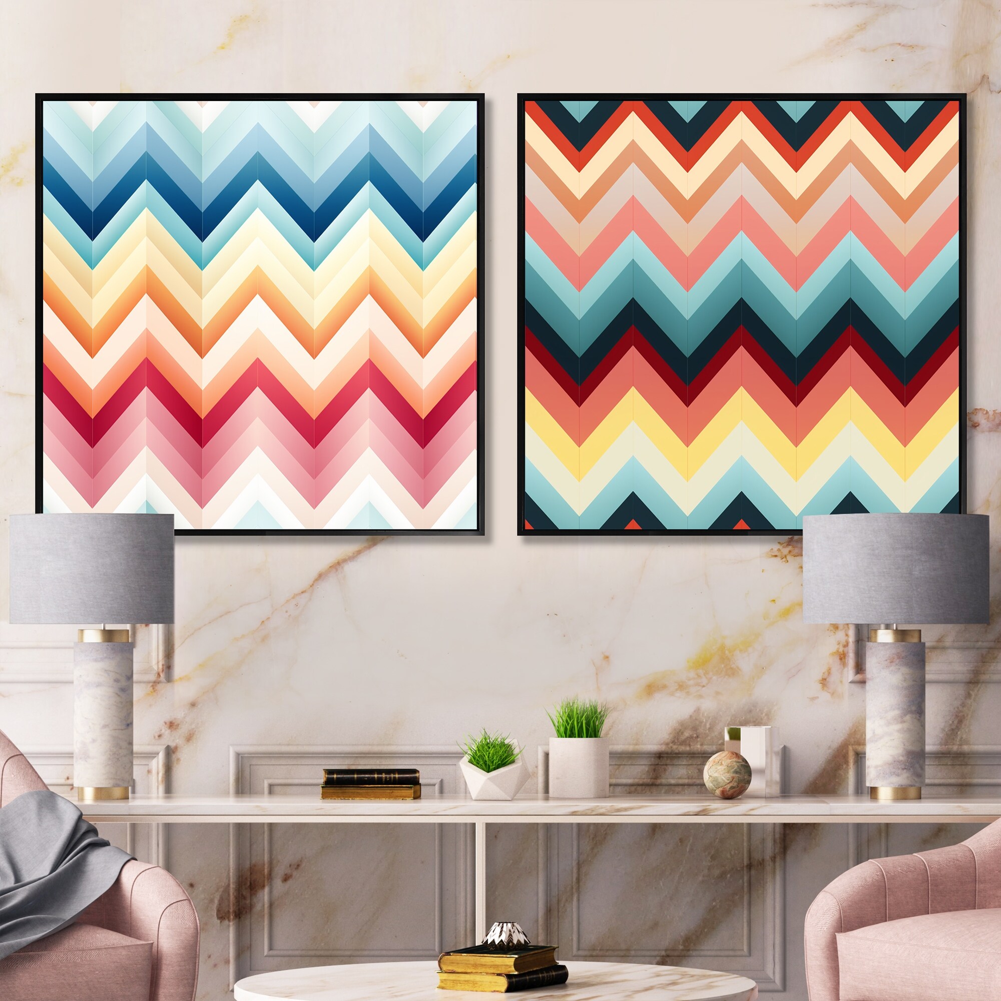 how to draw chevron pattern on canvas