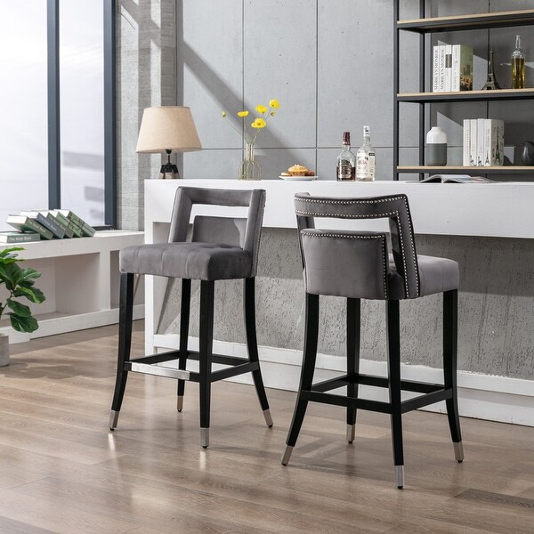 Grey padded bar stools store