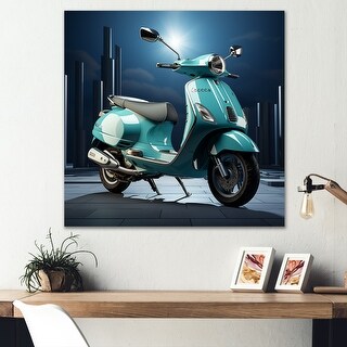 Designart "Vintage Vibrant Scooter" Scooter Wall Art - Bed Bath ...