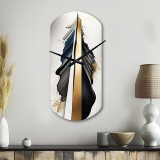 Black And Gold Cubic Expression VII - Abstract Cubism Wall Clock in ...