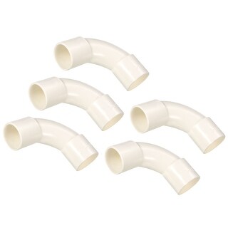 PVC Water Pipe Elbow Fitting 25mm ID 100mm Length Tube Adapter, White ...