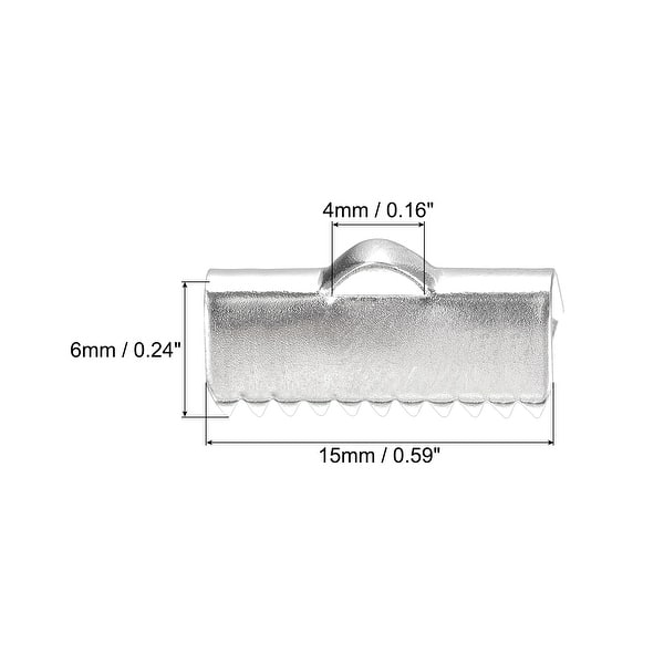 30Pcs Ribbon End Crimp Clamps, Stainless Steel Pinch Cord End Clasps ...
