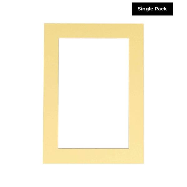 5x7 Mat for 8.5x11 Frame - Precut Mat Board Acid-Free Soft Yellow 5x7 ...