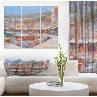 Designart "Hydra island Handmade Ol painting " Cityscapes Print on ...