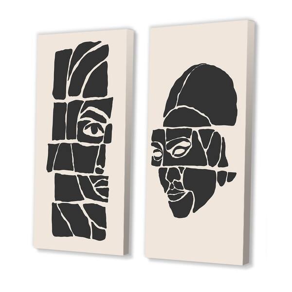 Designart 'Abstract Minimalist Woman Portrait X' Figurative Set of 2 ...