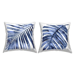 Stupell Tropical Blue Rainforest Palms Printed Throw Pillow Design by ...