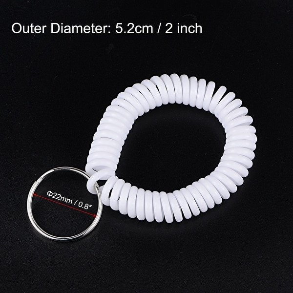 Spiral Keychain, 6 Pcs Wrist Coil Keyring Wristband Key Holder Lanyard ...