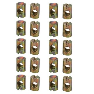 20pcs M6 Thread 15mm Height Zinc Plated Iron Slotted Drive Cross Dowel ...