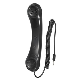3.5mm Retro Telephone Handset Cell Phone Telephone Receiver Black - Bed ...