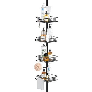 Tension Corner Shower Pole Caddy, 4 Tier Adjustable 56 to 114 Inch Height - Bed Bath & Beyond ...