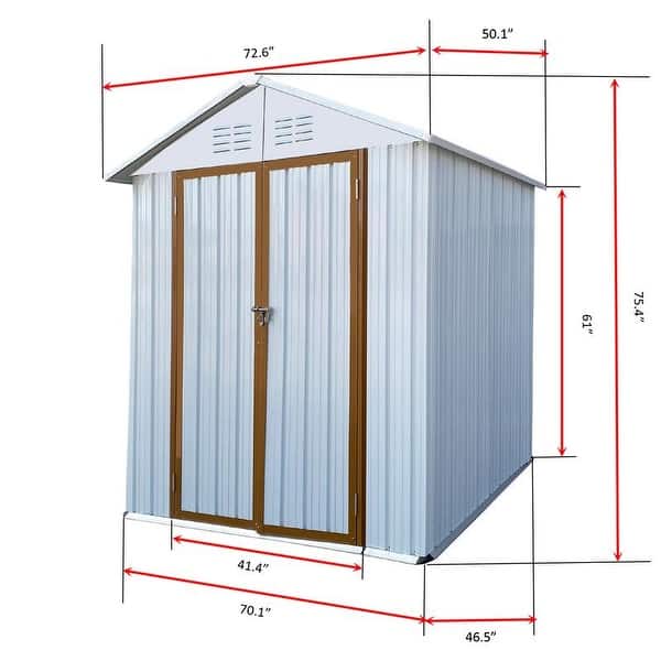 4FTx6FT Metal Outdoor Backyard Garden Utility Storage Shed - Bed Bath ...