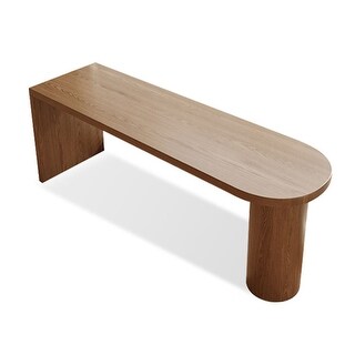 Light Walnut Color Half-circle Solid Wood desks - Bed Bath & Beyond ...