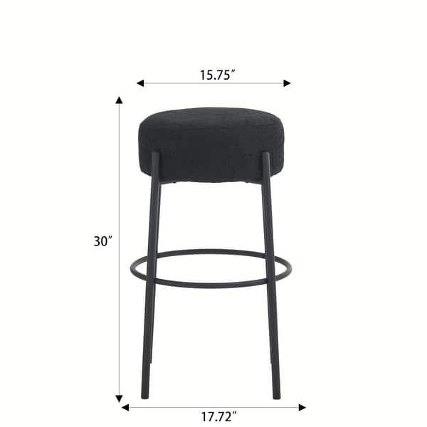 Set of 2 Contemporary Round High Bar Stools - 30" Height, Perfect for ...