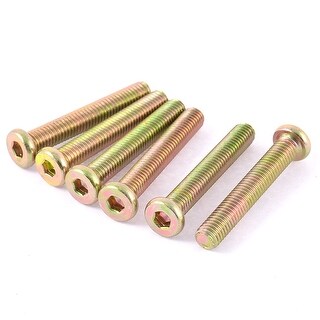 M8 x 50mm Male Threaded Hex Socket Head Cap Screw Bolt Bronze Tone 6 ...