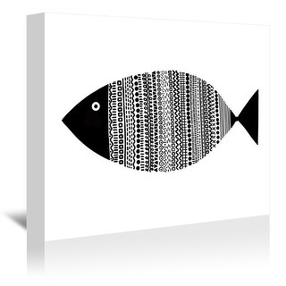 Americanflat - 8" x 10" Fish Bw by Lisa Nohren Wrapped Canvas Wall Art ...