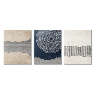 Stupell Boho Muted Fractals 3 Piece Canvas Wall Art Set Design by Ros ...