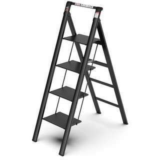 4-Step Aluminum Ladder with Retractable Handgrip - Bed Bath & Beyond ...