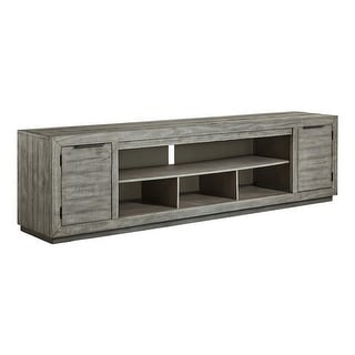 92 Inch Modern TV Entertainment Media Center Console, 3 Cubbies, Wood ...