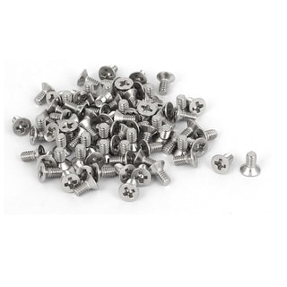 80 Pcs M2x4mm 316 Stainless Steel Flat Head Phillips Machine Screws Bolts - Silver Tone - Bed ...