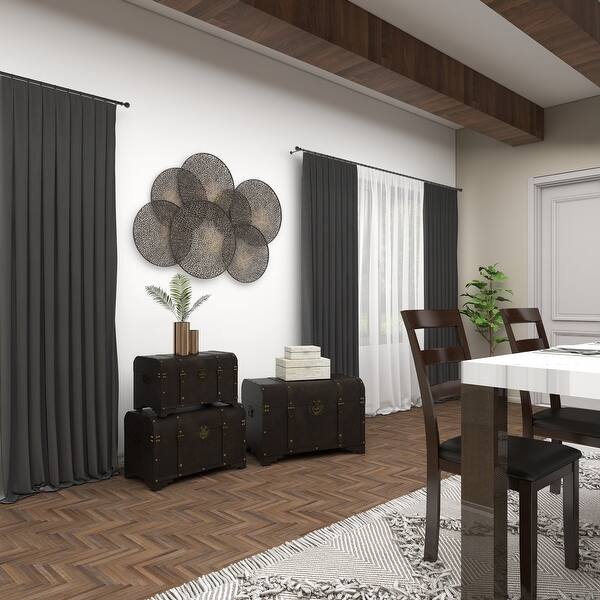 Black Metal Overlapping Perforated Plate Wall Decor - Bed Bath & Beyond ...