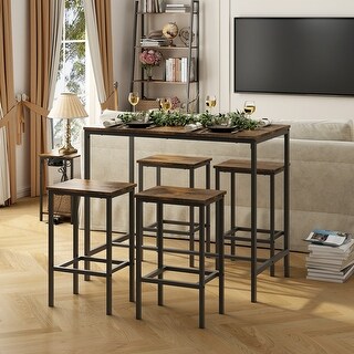 5PC Dinging Table Set with High Stools - Bed Bath & Beyond - 40706775