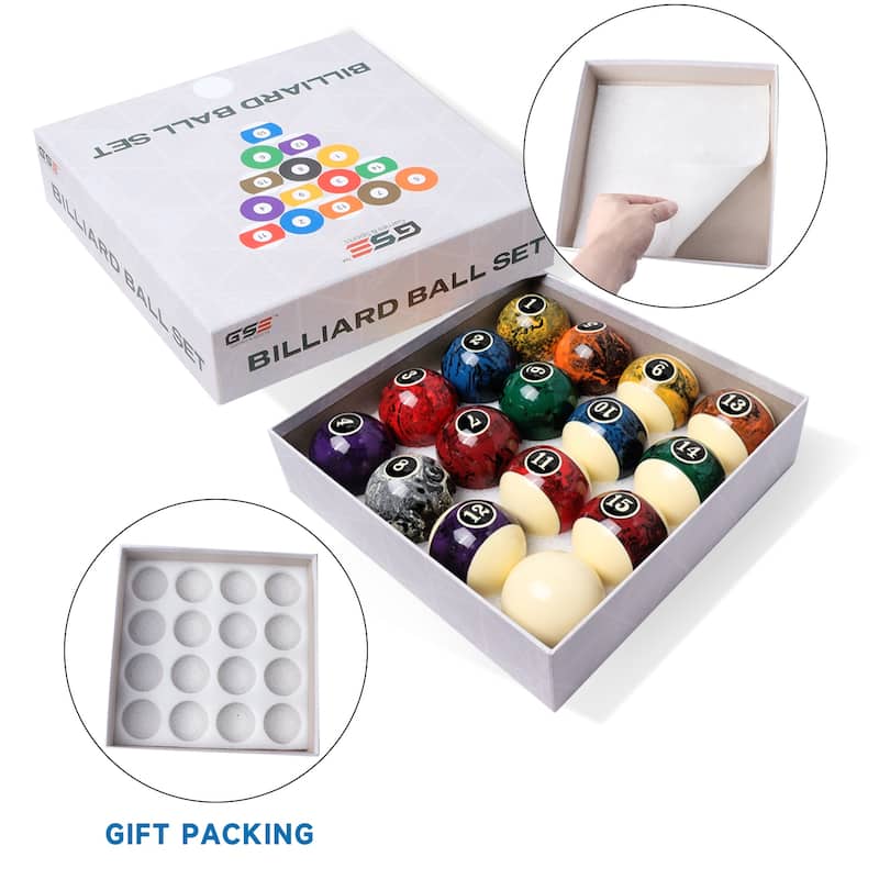 GSE™ 2-1/4" Regulation Size Standard Billiard/Pool Balls Set, Complete ...