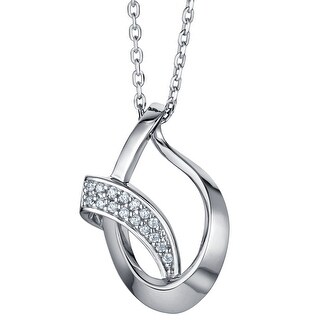 Sterling Silver Ribboned Open Teardrop Pendant, Adjustable Chain - Bed ...