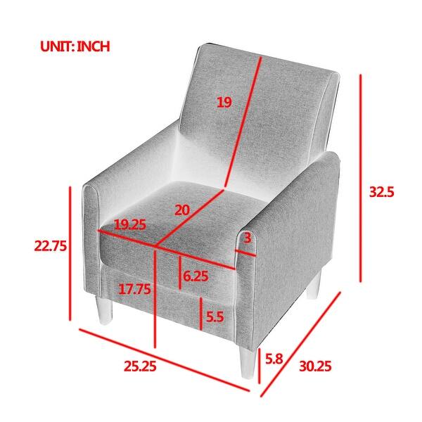 Gretchen Modern Accent Fabric Single Sofa Upholstered Arm Chair - Bed ...