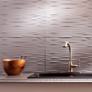 Fasade Waves Argent Silver 15-square Foot Backsplash 15 Sq Ft Kit - Bed ...