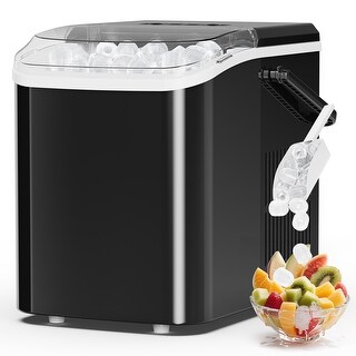 Portable Countertop Ice Maker with Handle, 2 Ice Sizes, 6-Min Fast Ice ...