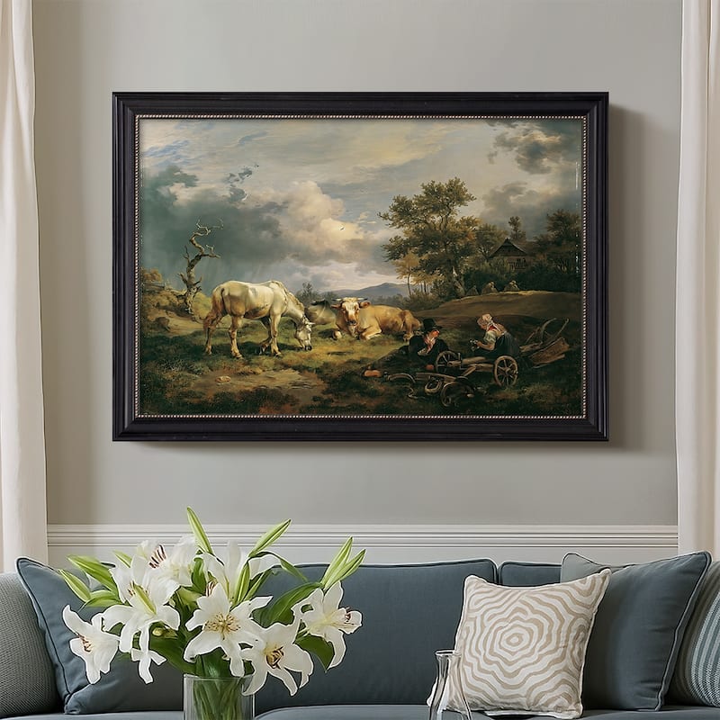 Young Peasant Couple Resting 1829-Friedrich Gauermann-Custom Framed ...