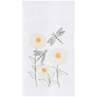 Dragonflies & Daisies Embroidered Cotton Flour Sack Kitchen Towel - Bed Bath & Beyond - 40215685