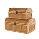 Brown Rattan Handmade Woven Storage Decorative Box with Curved Tops and ...