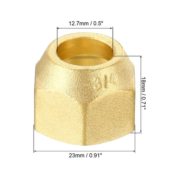 4pcs Thread Brass Flare Cap 45 Degree Flared Tube Fitting Nut Matte ...