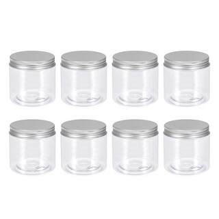 8Pcs 80ml Clear Plastic Jars with Silver Lid Food Storage Containers ...