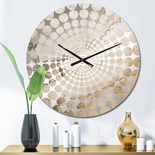 Designart "Beige And White Marble River" Beige Abstract Marble Clocks ...