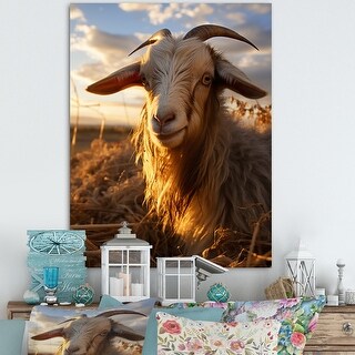 Designart "Goat Portrait Vibrant II" Animals Goat Wall Decor - Bed Bath ...