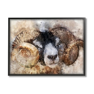 Stupell Big Horned Ram Abstract Dreamlike Portrait Framed Wall Art ...