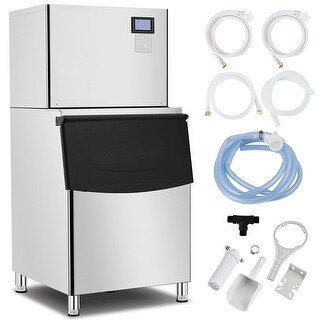 550LBS/24H Large Industrial Ice Maker with 300LBS Ice Capacity - Bed ...