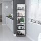 Bookcase with 5-Tier Shelves and Slim Design -Matt Gray / White -Office ...