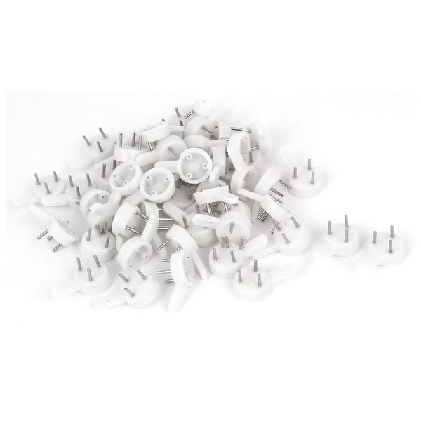Photo Frame Plastic Wall Hook Seamless Nail White 25mmx14.5mm 50pcs ...
