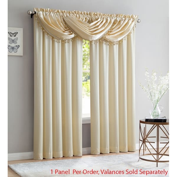 Bridget Crushed Satin Rod Pocket Panel and Waterfall Valance Window ...