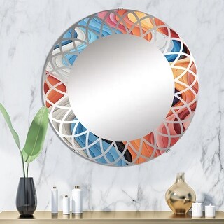 Designart "Opt Art Chromatic Elixir VI" Abstract Modern Wall Mirror ...
