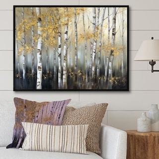 Designart "Birch Tree Dense Forest Iv" Tree Wall Art For Living Room ...