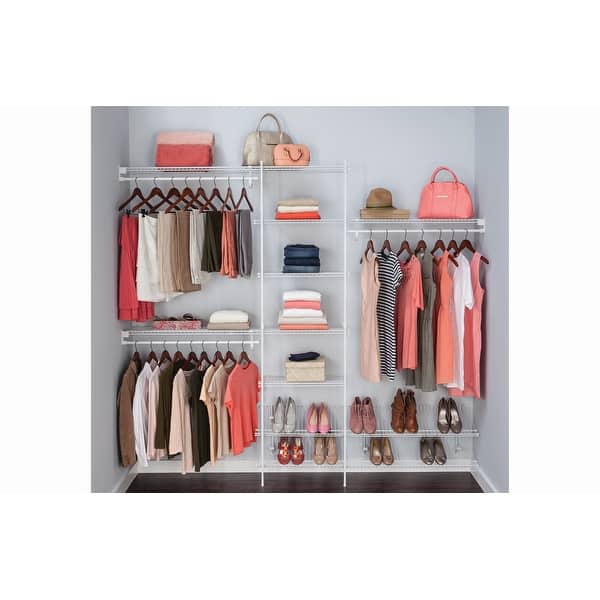 ClosetMaid Fixed Mount 60 - 96 Inch Wire Closet Organizer with Shoe ...